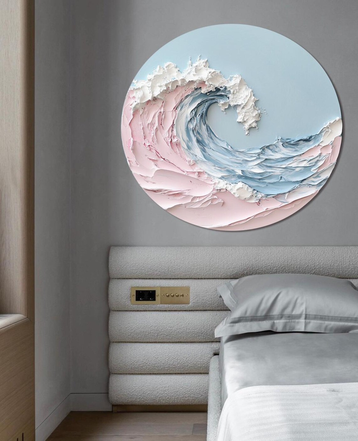 Circular Plaster Art Round 3D Art Circular Wall Art Textured Plaster ...