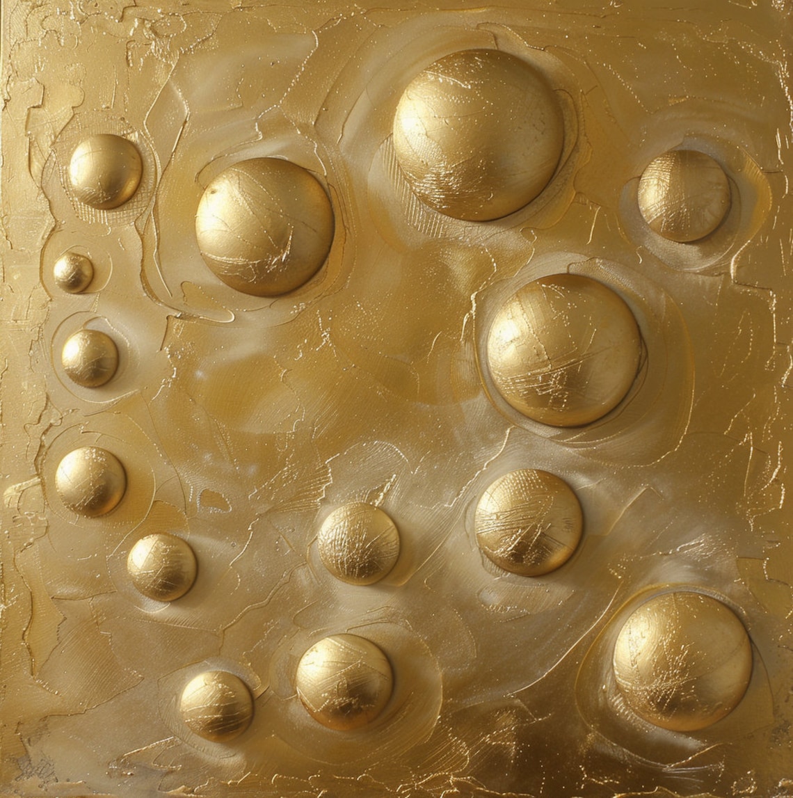 3D Relief Textured Art Gold Sculpture Painting 3D Textured Art Canvas ...