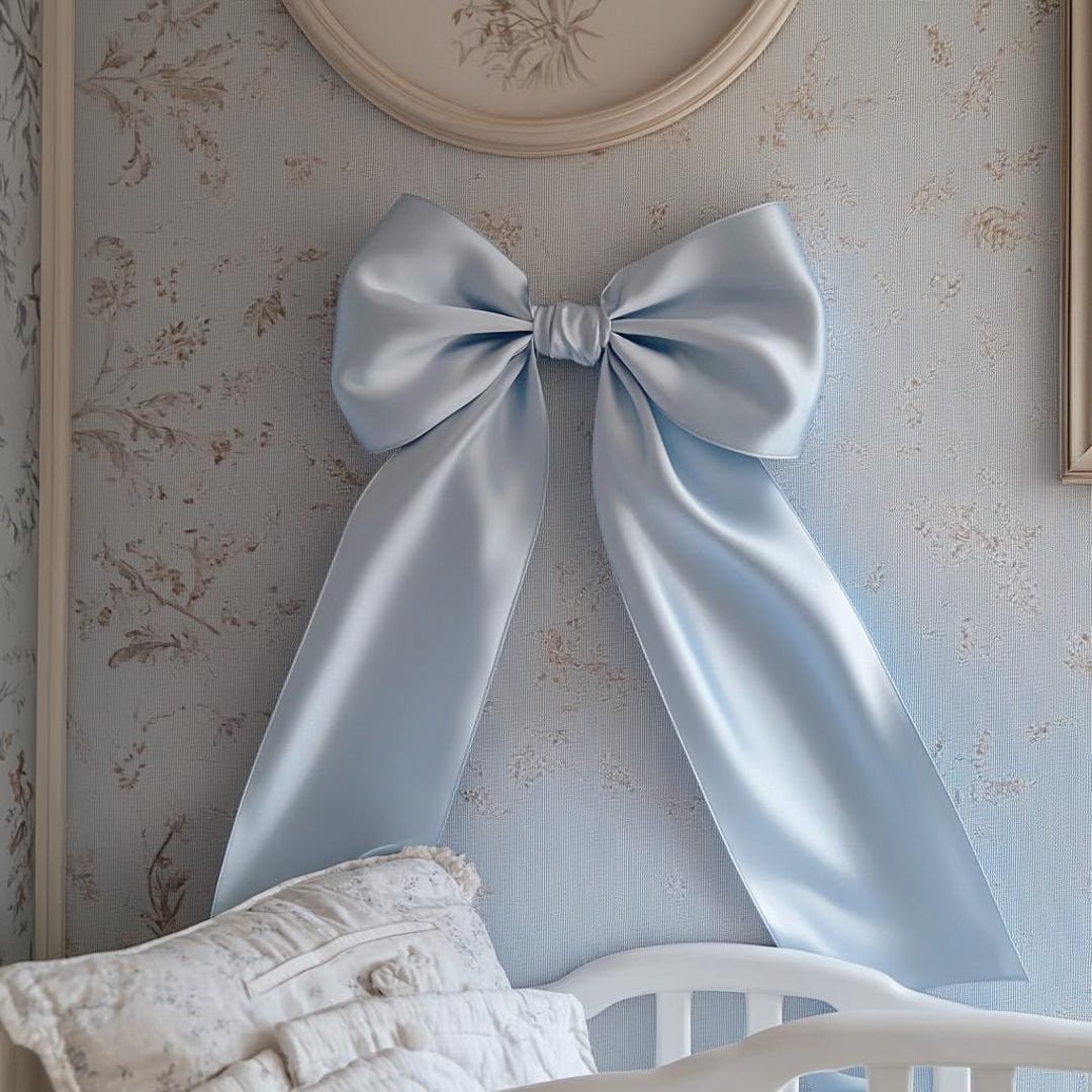 Baby Blue Big Bow Nursery Decor Giant Satin Bow Wedding&bridal Shower ...