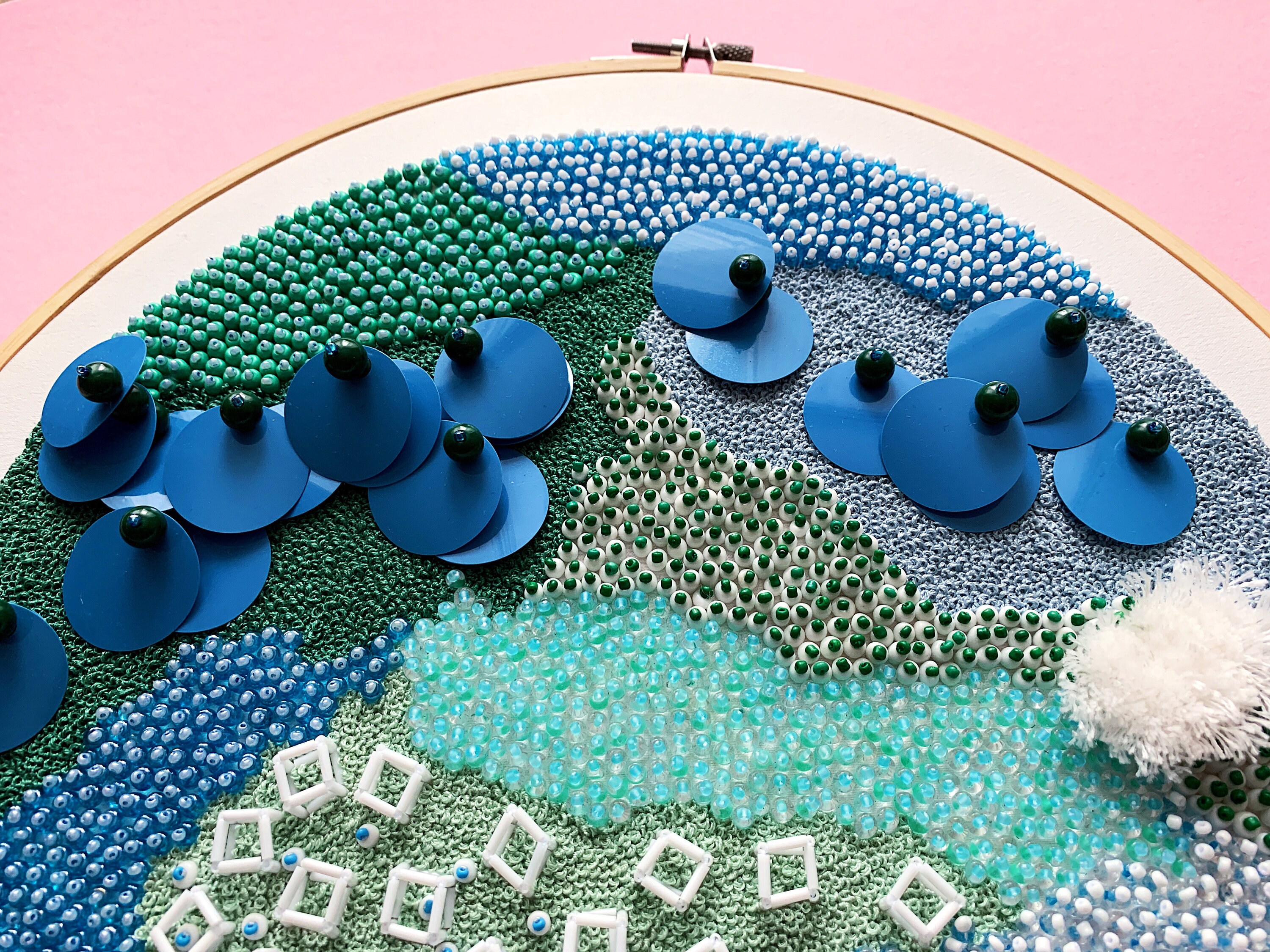 Large Abstract Beaded Embroidery - Etsy