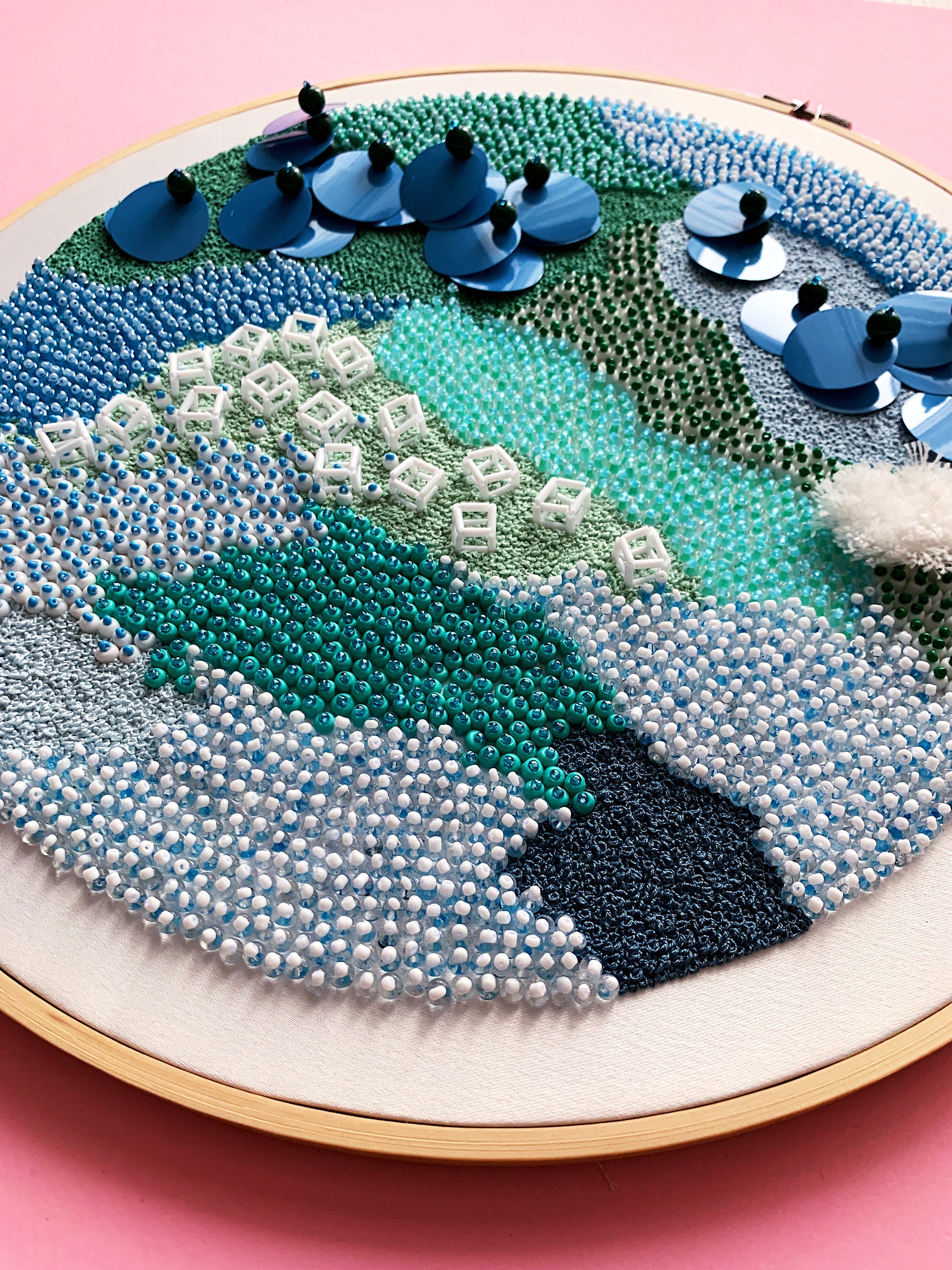 Large Abstract Beaded Embroidery - Etsy