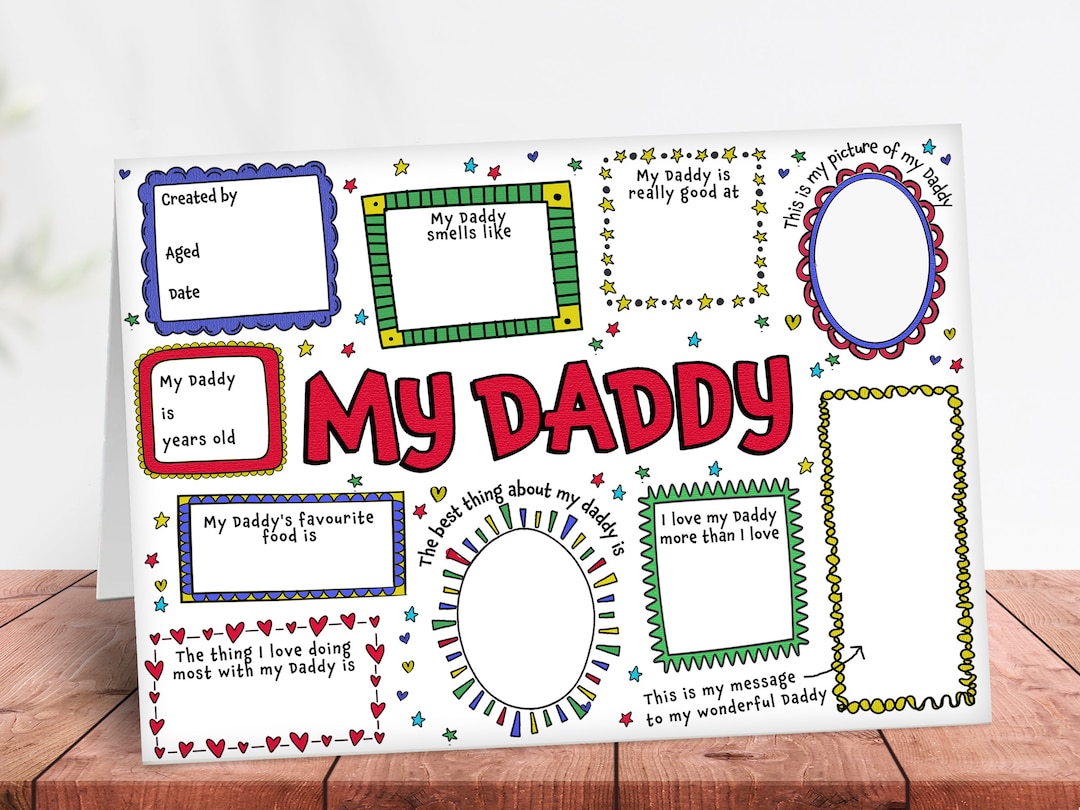Cute Daddy Birthday / Father's Day Card for Dad . Fill in the Blanks at ...