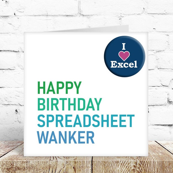Excel Birthday Card - Etsy UK