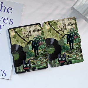 Green Black Cat Cute Kindle Case Custom for Paperwhite 1/2/3/4, Kindle ...