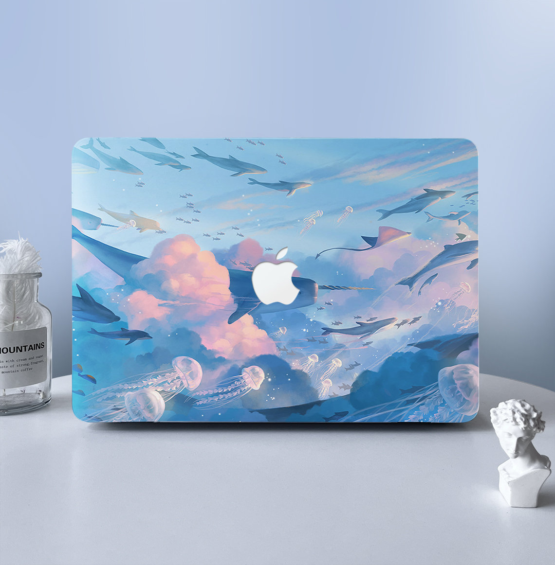 Anime Sky Ocean Whale Jellyfish Custom MacBook Protective Hard Case ...