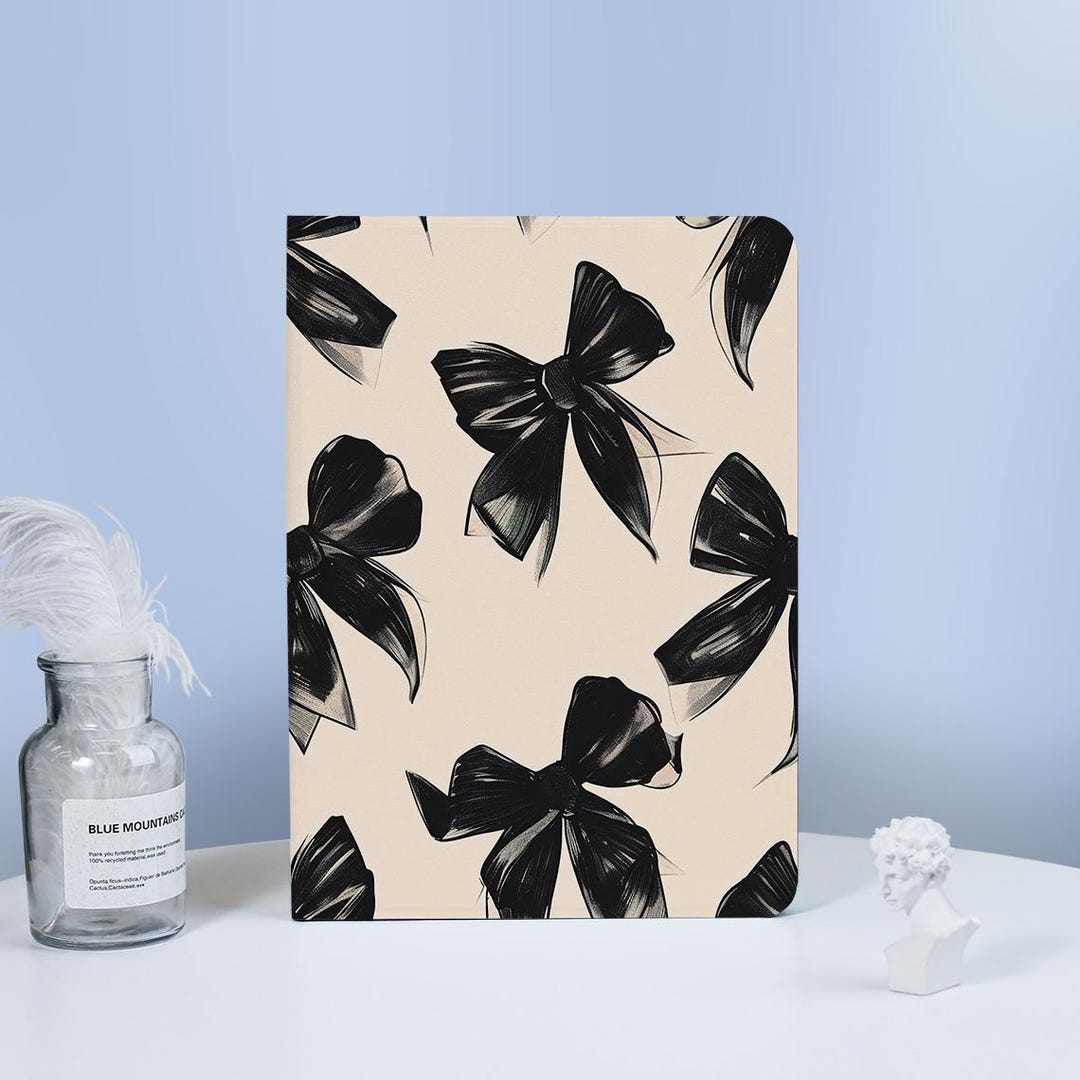 Black Bowknot Beige iPad Case for iPad 10 Case iPad Air 4/5 Case iPad ...