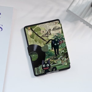 Green Black Cat Cute Kindle Case Custom for Paperwhite 1/2/3/4, Kindle ...