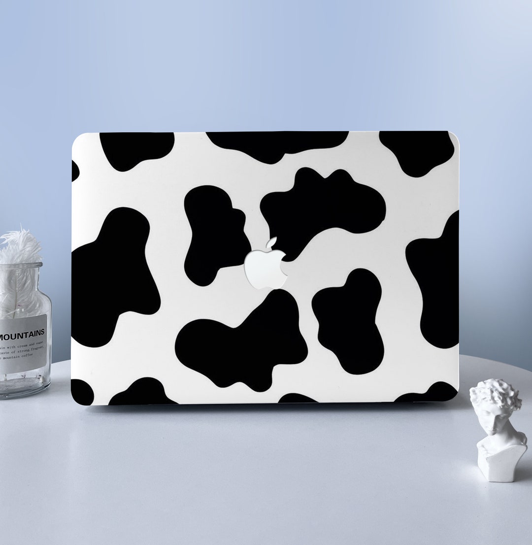 Custom Black White Cow Spot Print Personalized MacBook Case Laptop ...