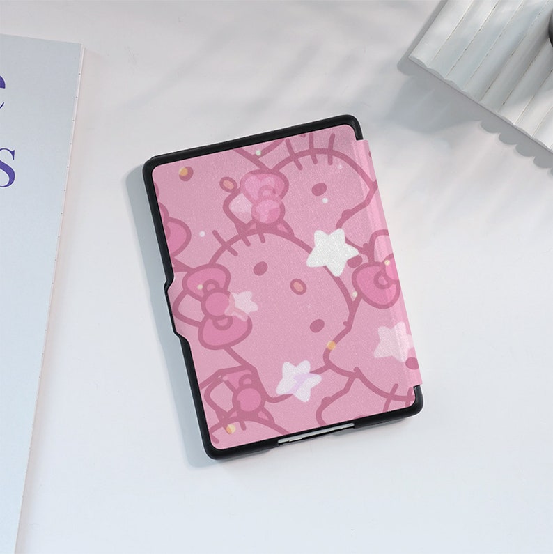 Pink Kitty Cartoon Kindle Case Custom for Paperwhite 1/2/3/4, Kindle ...