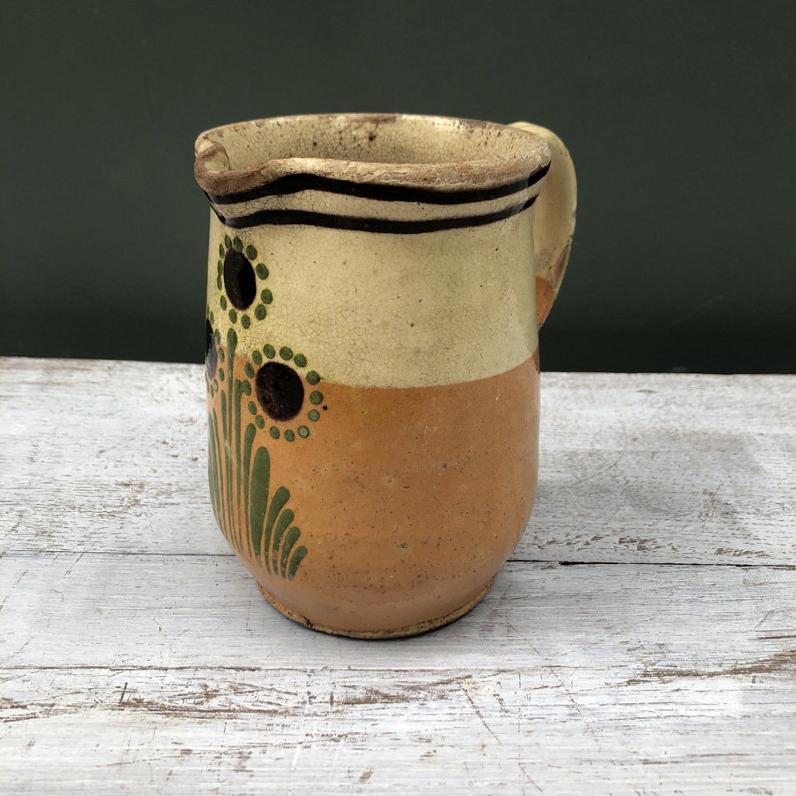 Antica brocca XIXth ceramica smaltata | Etsy