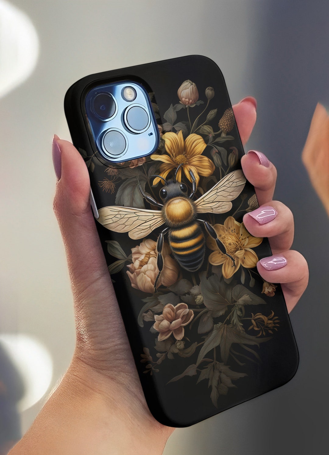 Dark Floral Academia Magsafe Phone Case, Dark Cottagecore Aesthetic ...