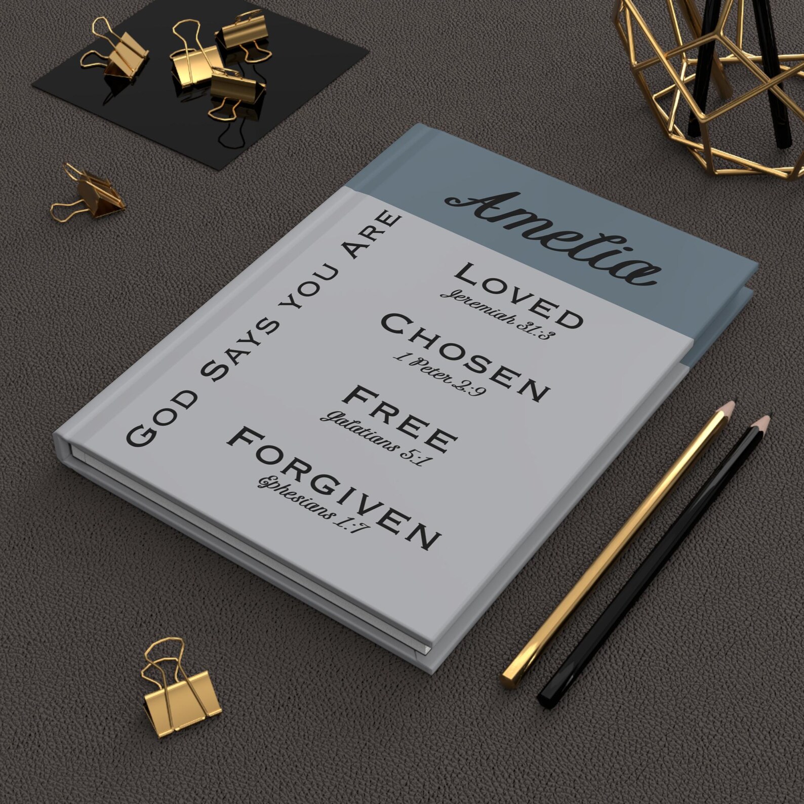 Personalized Journal With Scripture, God Says Hardcover Prayer Journal ...