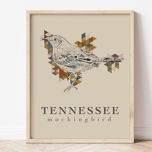 Tennessee State Bird Art Print Tennessee Mockingbird and - Etsy