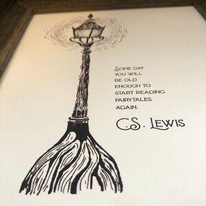 C.S. Lewis Quote Art, Narnia Art, Narnia Lamp Post, Literary Art ...