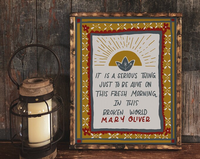 Mary Oliver Poem Print Mary Oliver High Quality Matt Print Mary Oliver