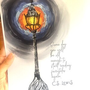C.S. Lewis Quote Art, Narnia Art, Narnia Lamp Post, Literary Art ...