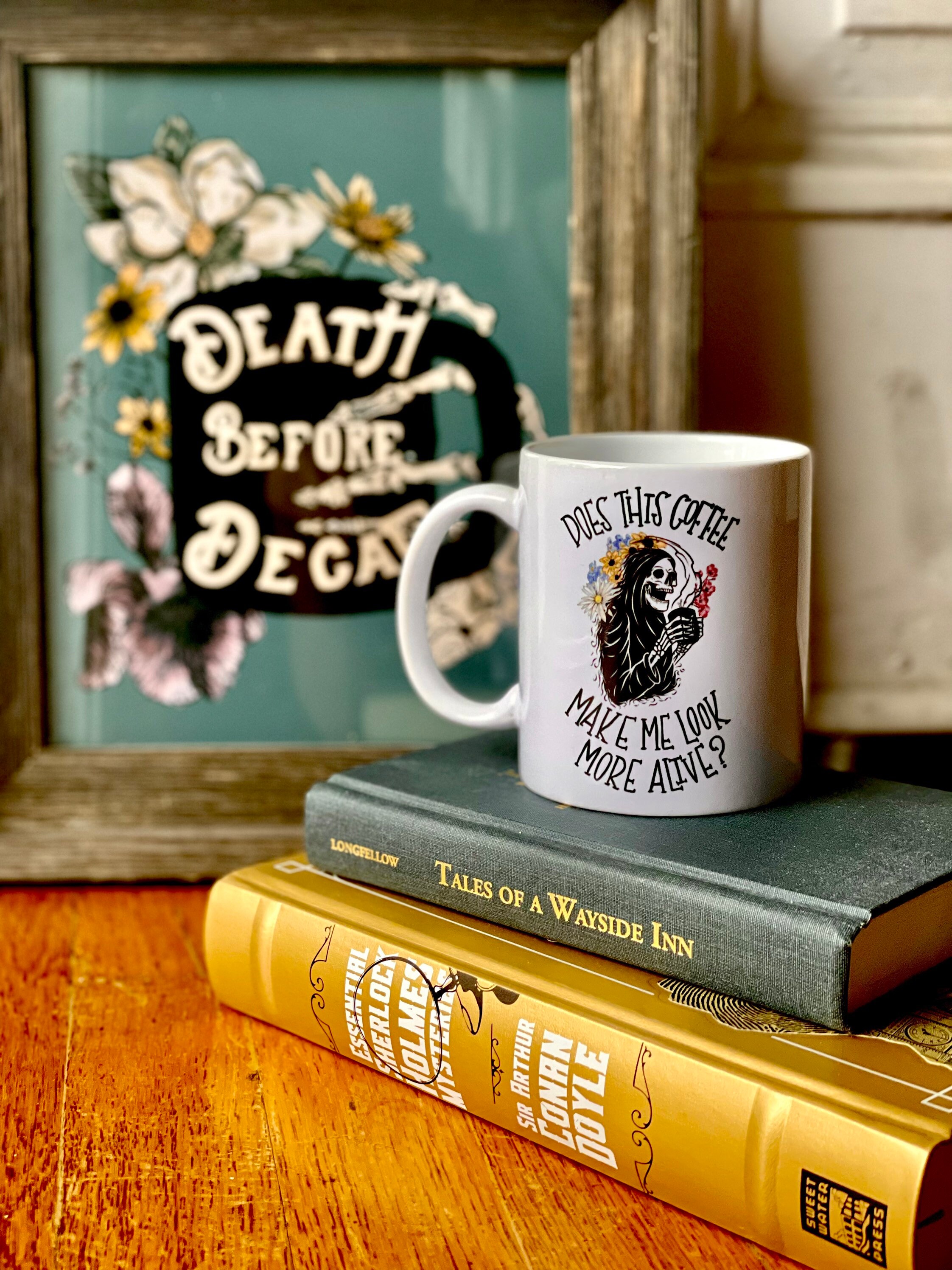 Death Before Decaf Coffee Art Print Coffee Lover Art Coffee - Etsy