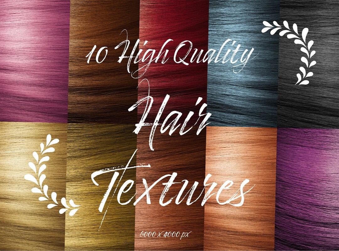 10 Natural Hair Textures & Pattern-various Colors, Straight Hair, Hair ...