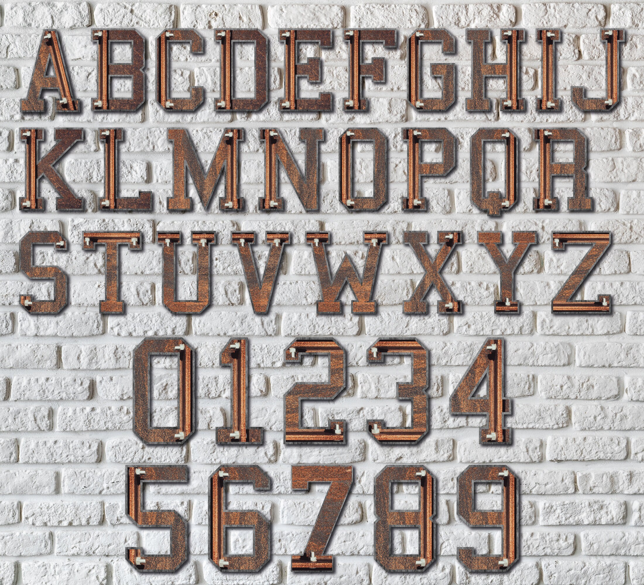 Rusted Metal Alphabet Clipart. Grungy Metal Alphabet Digitalpaper ...