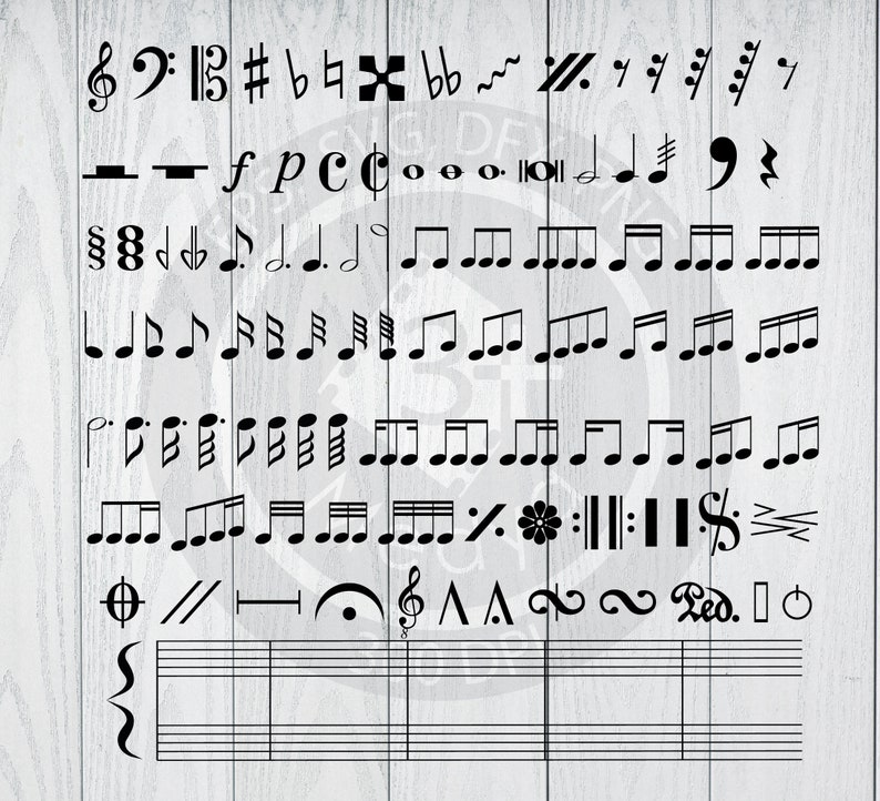 101 Music Notes & Symbols Clipart. Music Notes Silhouette Png Svg Files ...