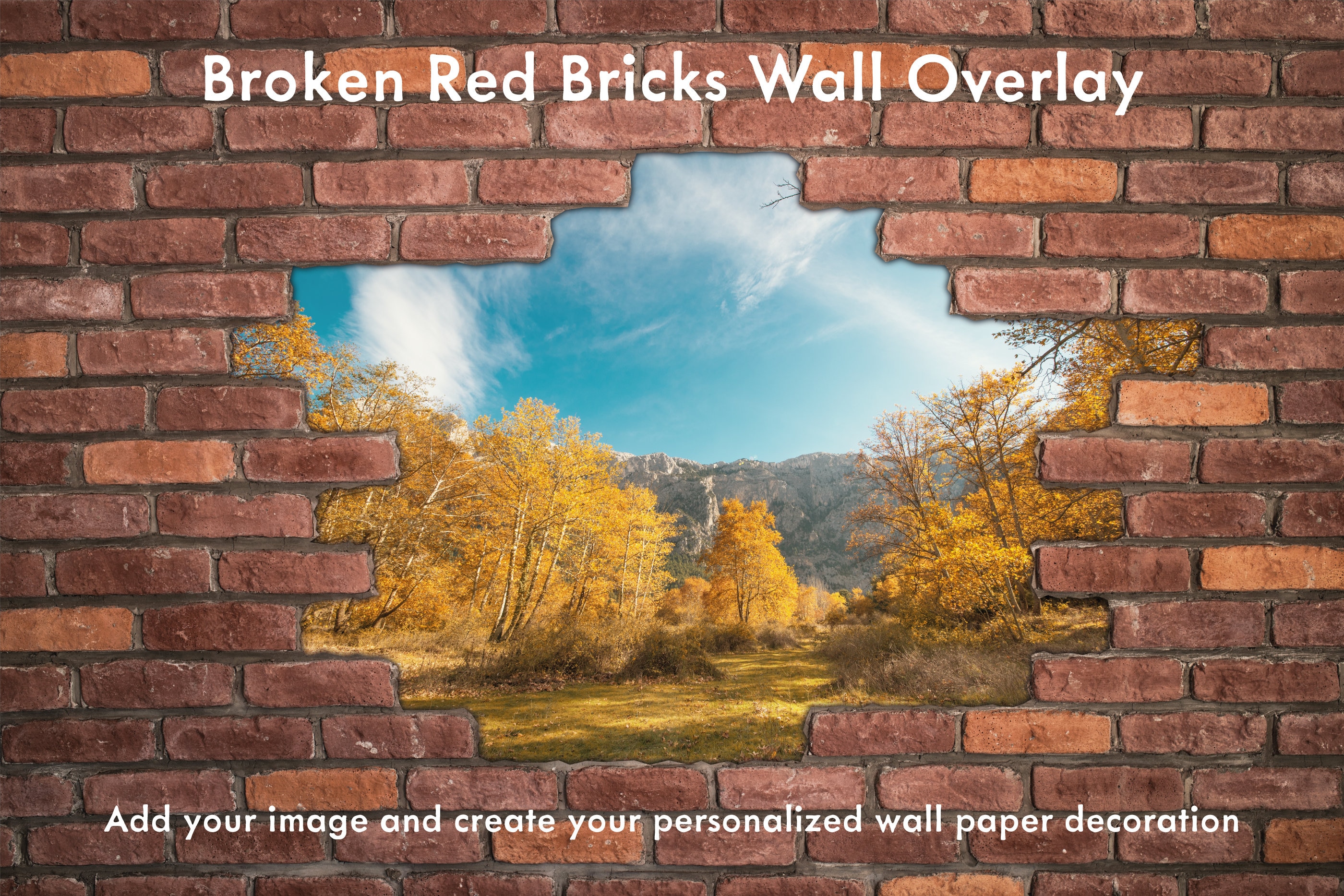 2 HQ Cracked and Broken Wall Overlays. Red Brick Wall Overlay. - Etsy
