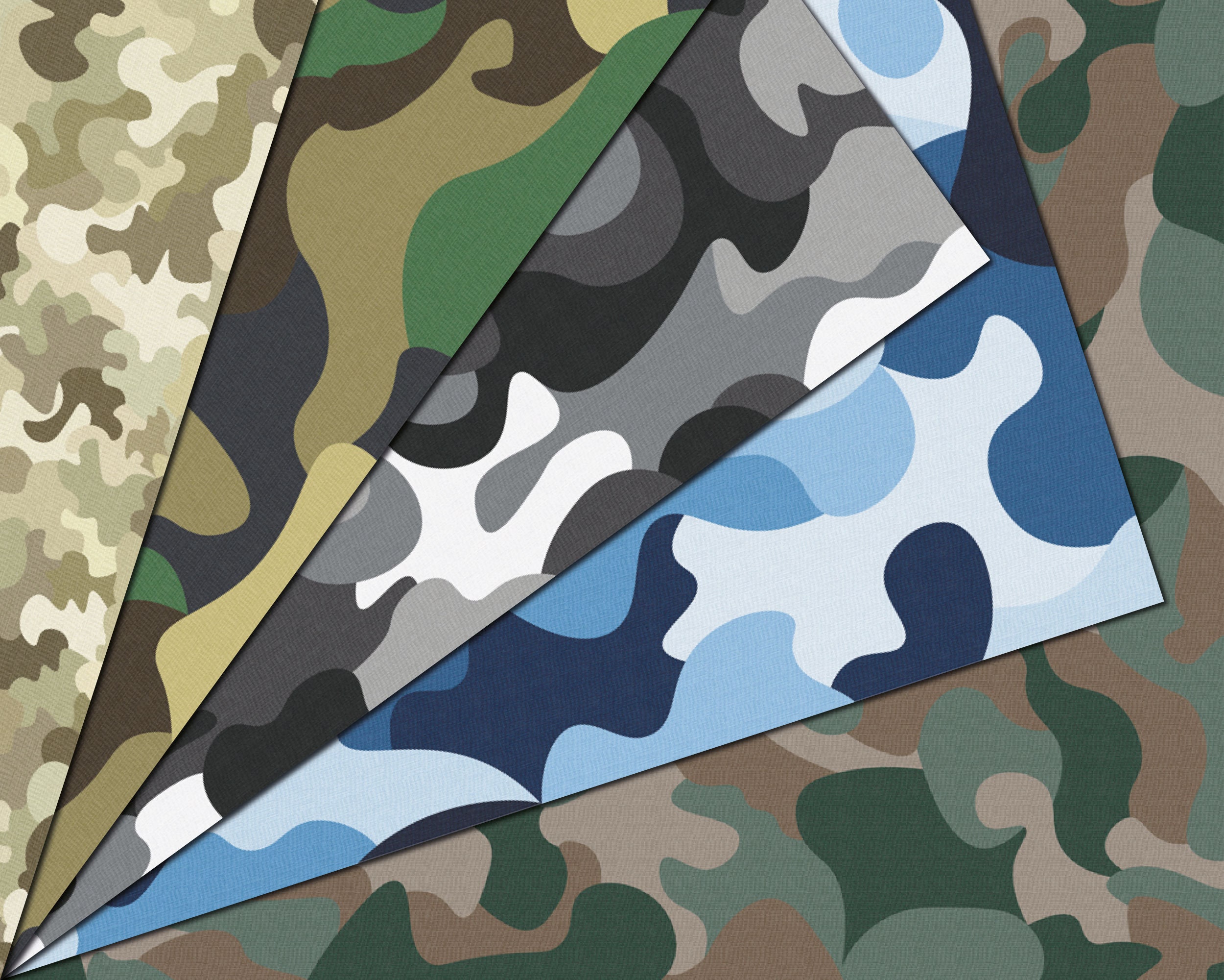 15 Realistic Camouflage Pattern and Background. Seamless Millitary ...
