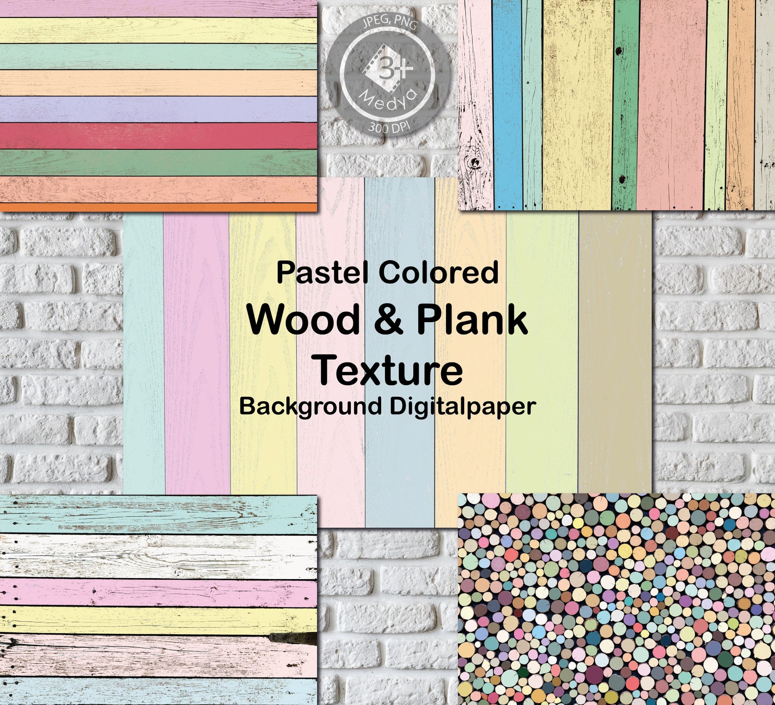 5 Pastel Colored Wooden Background and Textures. Painted Plank Texture ...