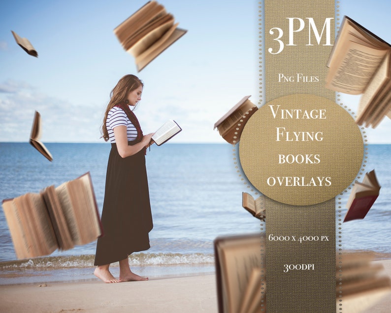 Vintage Flying Book and Pages Overlay for Backdrop, Old Book Pages and ...