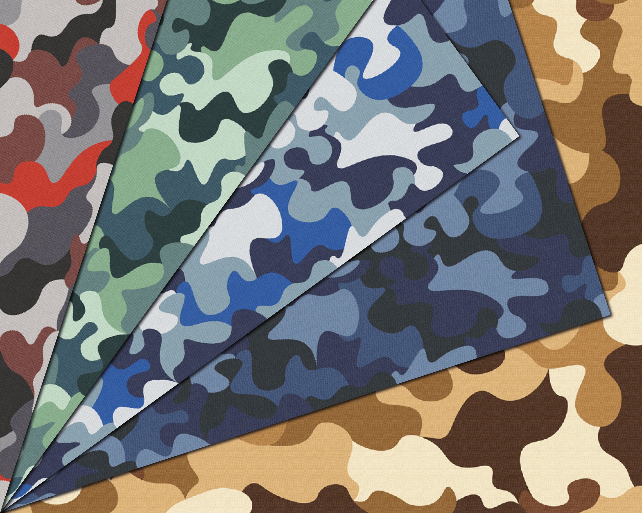 15 Realistic Camouflage Pattern and Background. Seamless Millitary ...