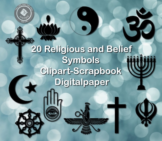 20 Religious Symbol Clipart. Belief Icon Set Scrapbook. Faith - Etsy