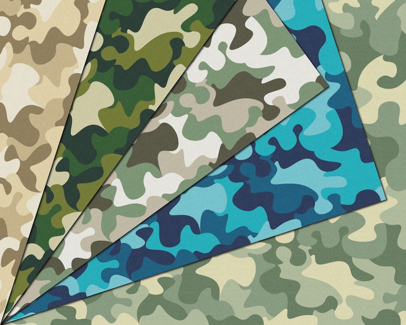 15 Realistic Camouflage Pattern and Background. Seamless Millitary ...