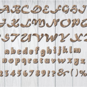 Wood Alphabet Clipart Files. Wooden Letters, Numbers & Punctuation ...