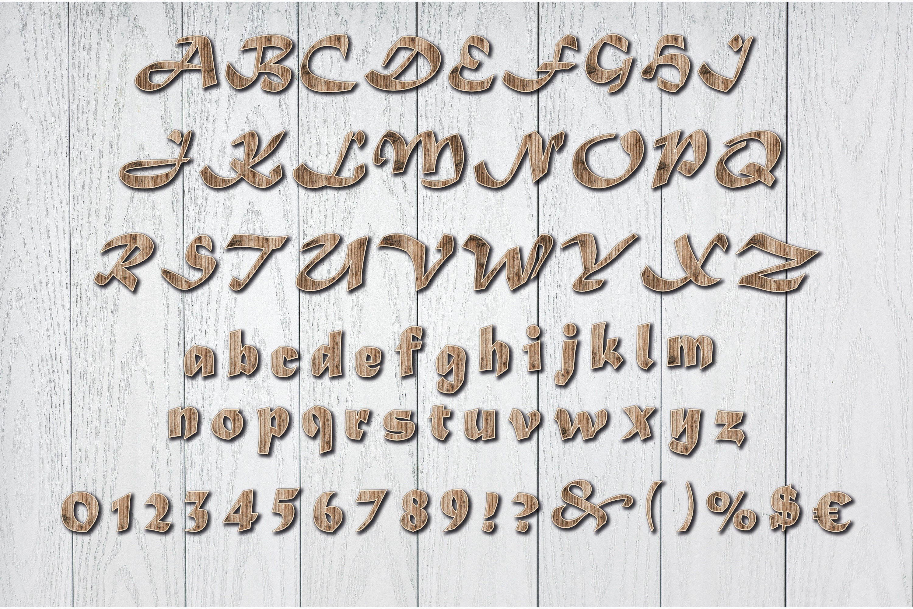 Wood Alphabet Clipart Files. Wooden Letters, Numbers & Punctuation ...