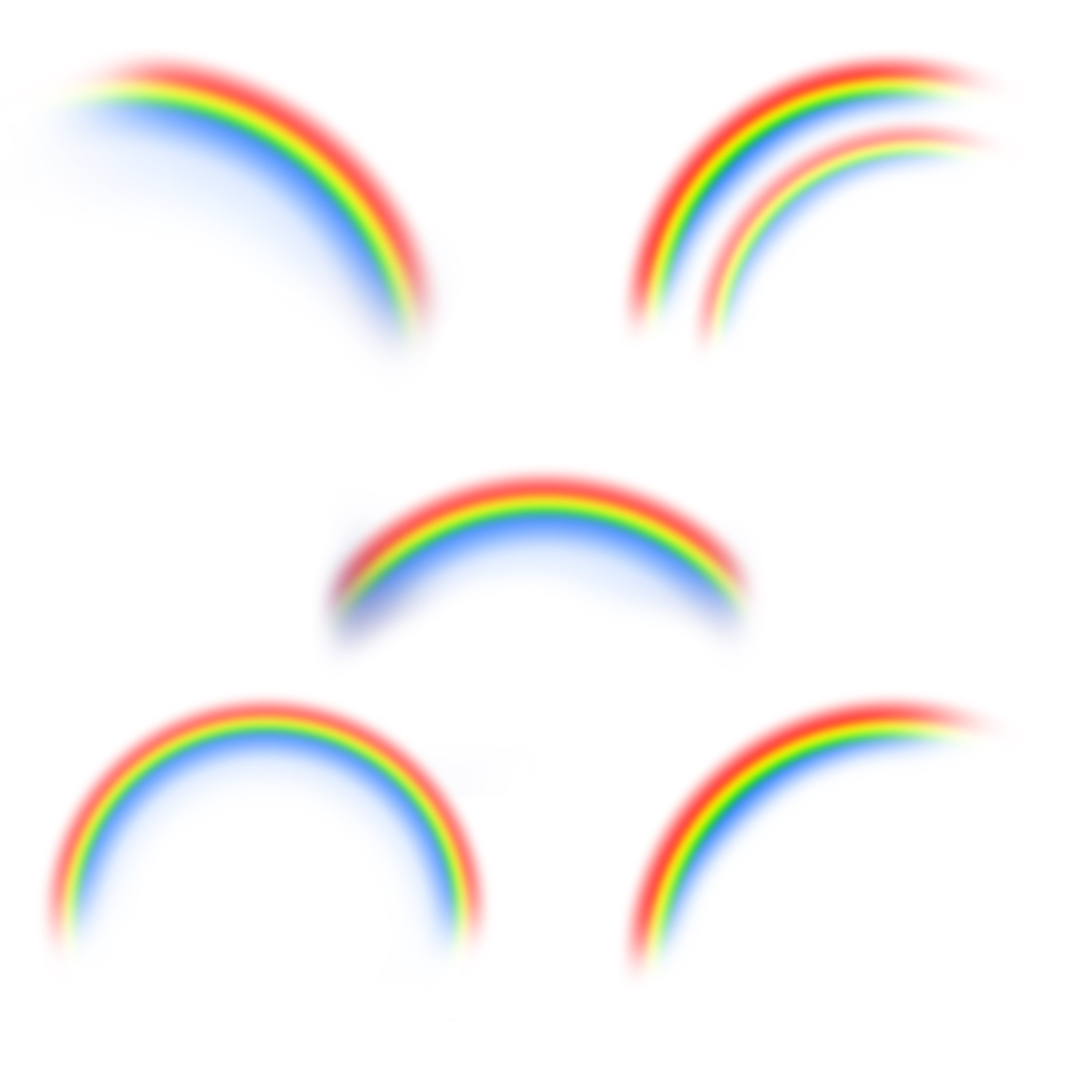5 HQ Different Transparent Rainbow Overlays. Various Size of Realistic ...