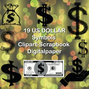 19 US Dollars Symbol Clipart. US Money Icon Set Scrapbook. Us Dollars ...