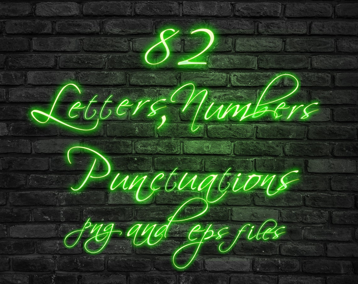 Green Neon Alphabet PNG Clipart and Eps Vector Files, Green Glowing ...