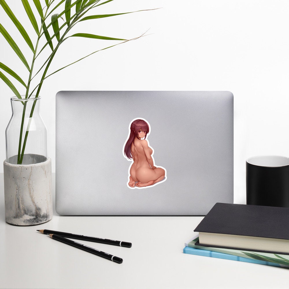 Naked Brown Waifu Ecchi Sticker Large Anime Decal Etsy