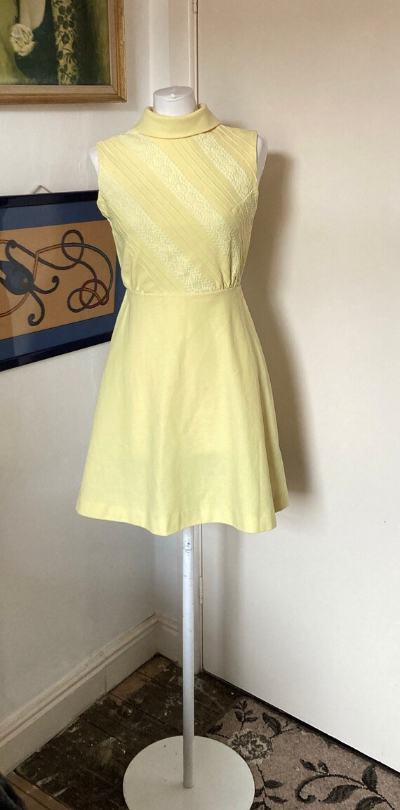 Lemon Crimplene 60's Vintage Mod dress puritan Foreve… - Gem