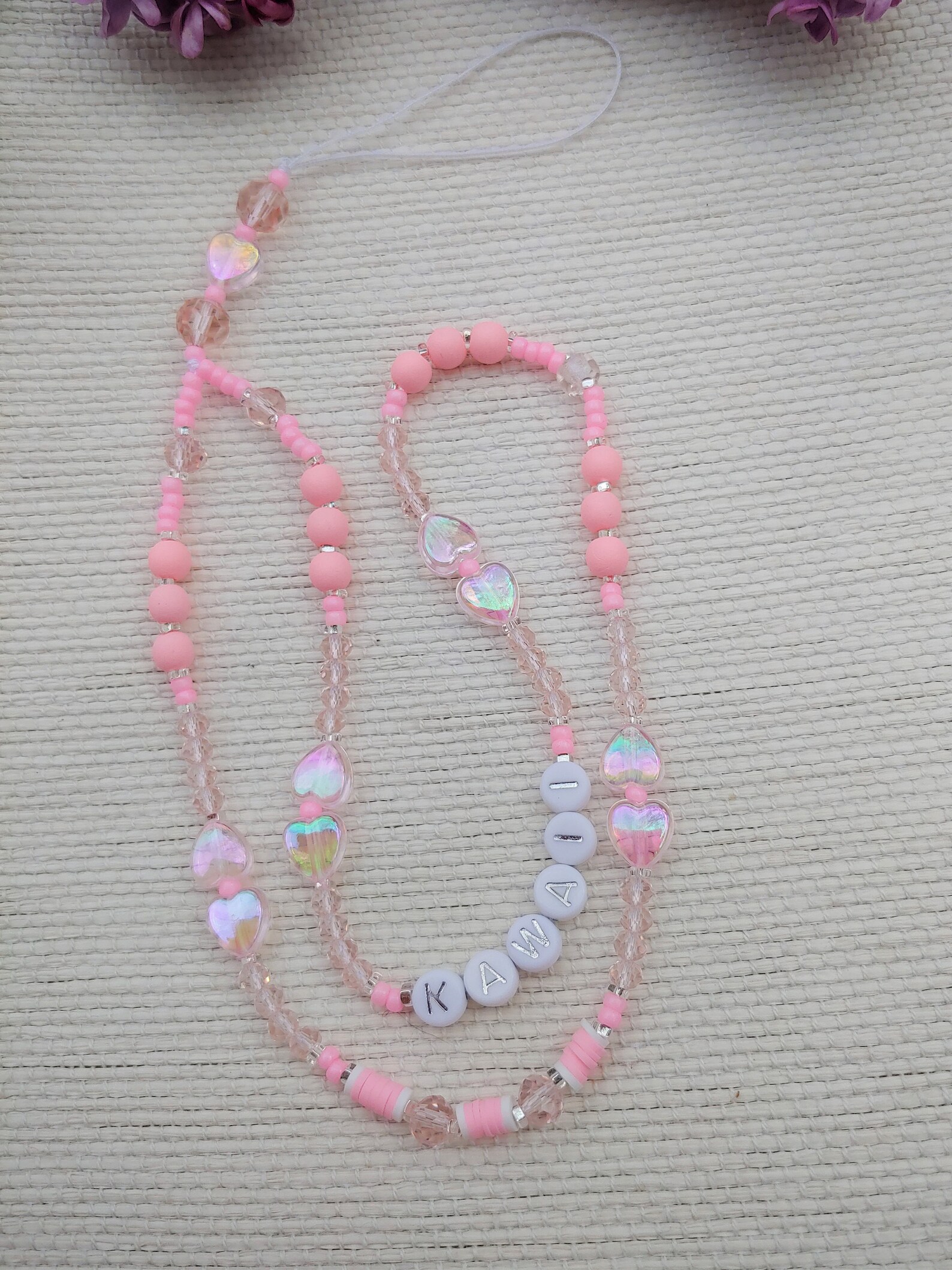Personalized Pink Kawaii Phone Strap - Etsy