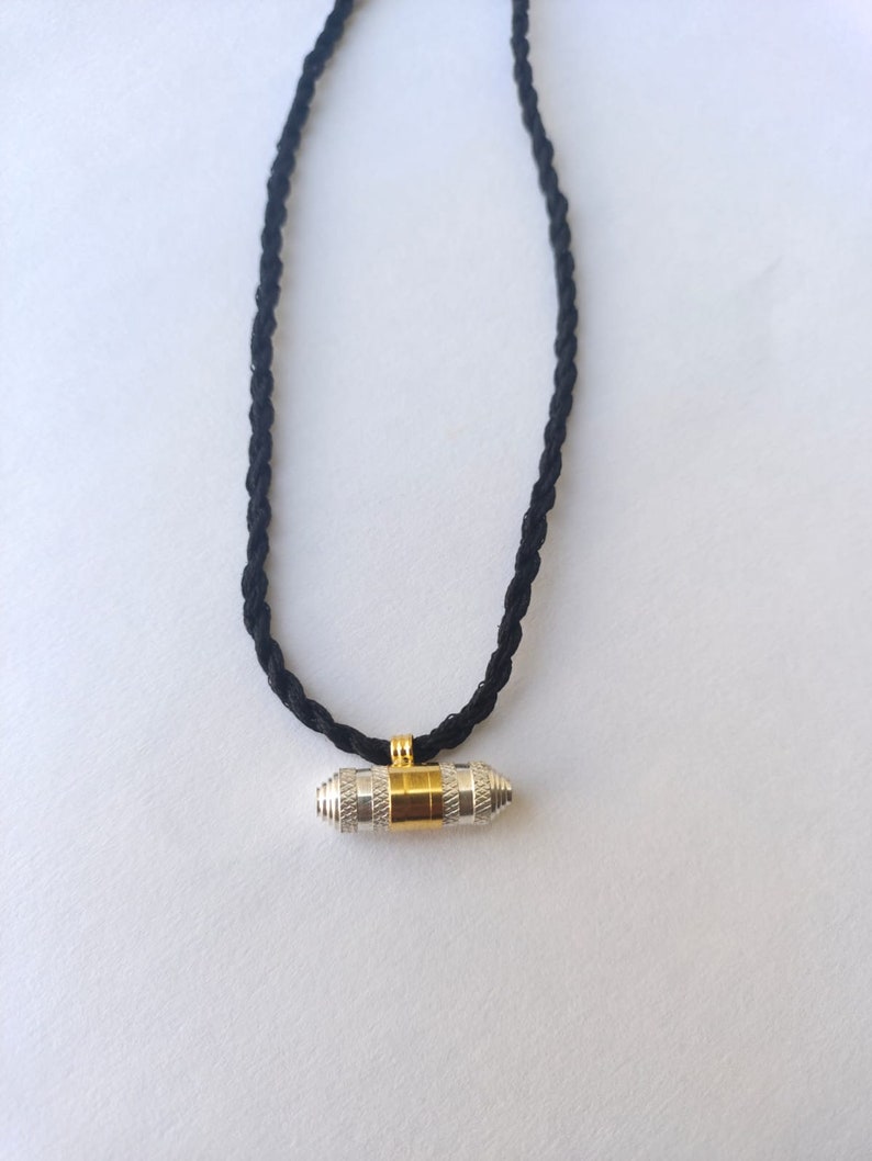 Brass Kavach Taweez: Silver Prayer Amulet Locket With Black Thread - Etsy