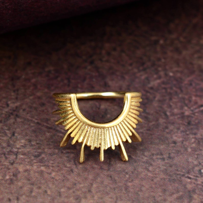 Sun Ring Rising Sun Ring Gold Dainty Ring Spike Ring - Etsy