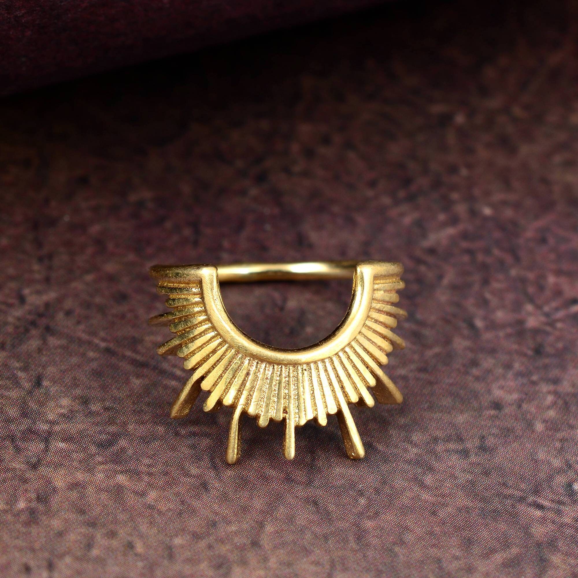 Sun Ring Rising Sun Ring Gold Dainty Ring Spike Ring - Etsy