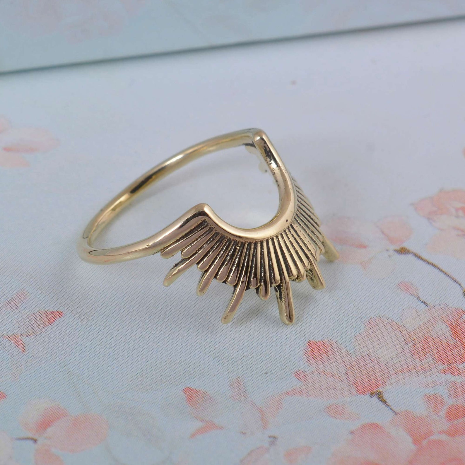 Sun Ring Rising Sun Ring Gold Dainty Ring Spike Ring - Etsy