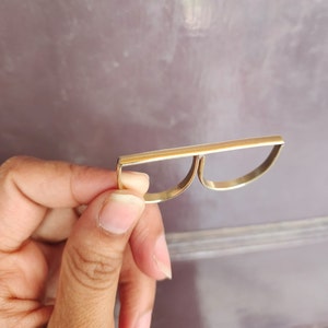 Double Finger Band Ring, Minimal Ring, Double Band Ring, Double Bar Ring, Double Finger Ring ...