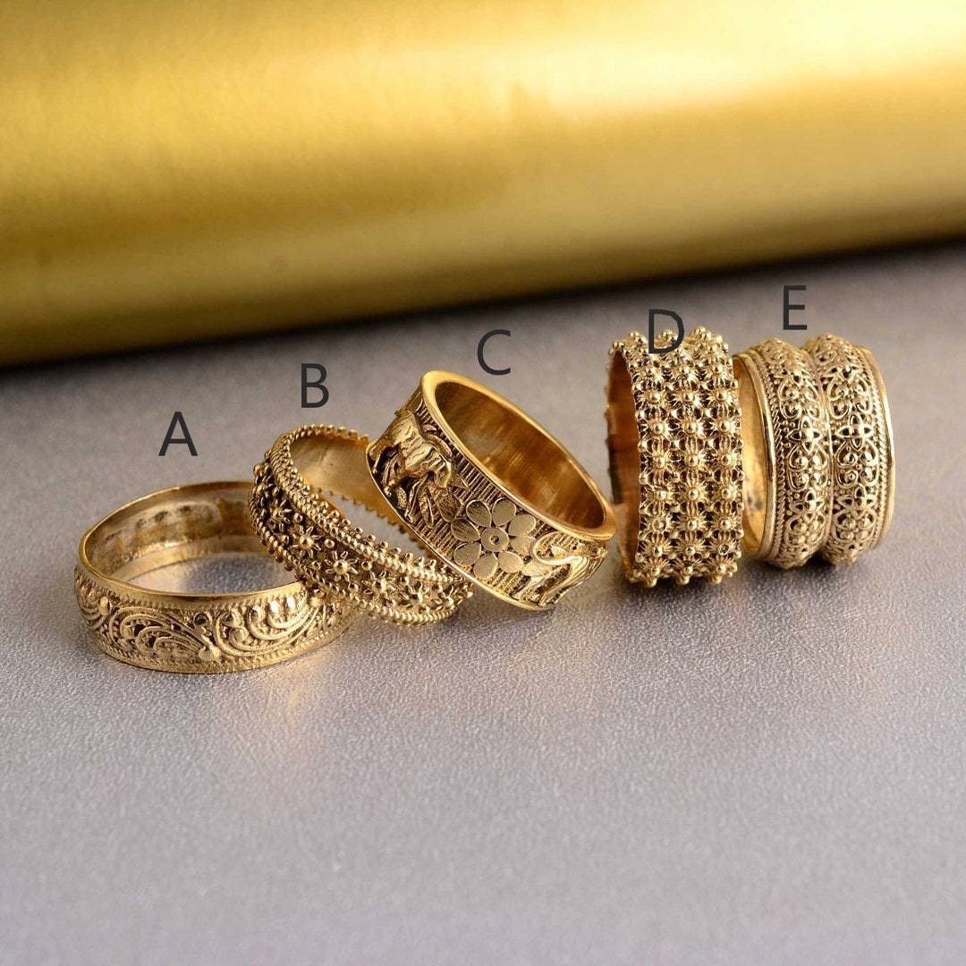 Designer Brass Ring, Solid Brass Ring, Midi Finger Ring Band, Handmade ...