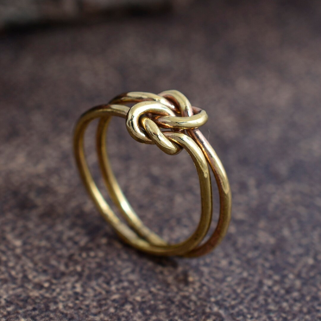 Double Knot Ring, Knot Promise Ring, Gold Knot Ring, Promise Ring, Love ...