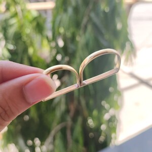 Double Finger Band Ring, Minimal Ring, Double Band Ring, Double Bar Ring, Double Finger Ring ...