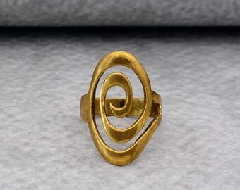 Handmade Brass Spiral Ring: Boho Swirl Wired Band - Etsy