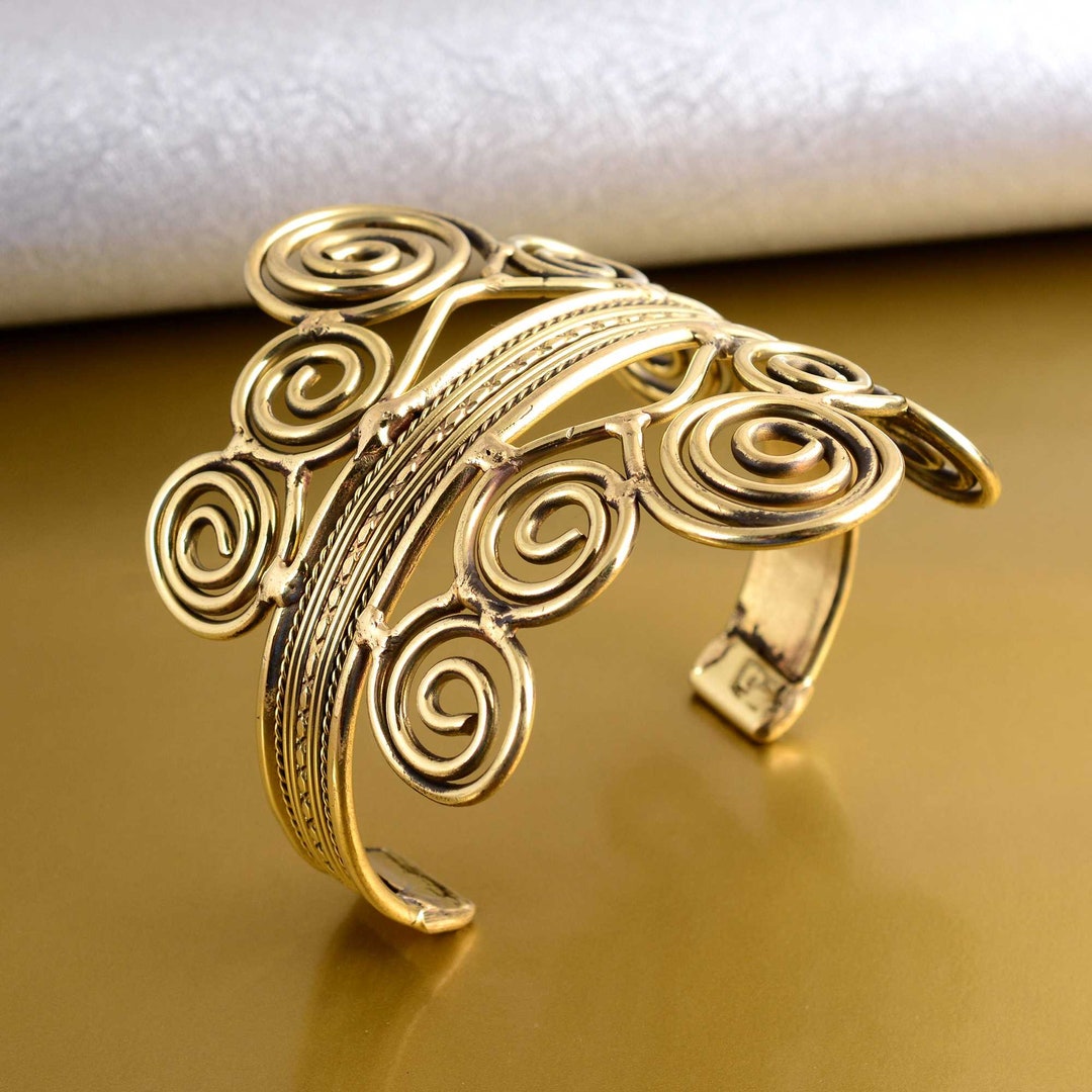 Upper Arm Cuff Arm Band Spiral, Gold Arm Band Arm Cuff, Minimalist ...