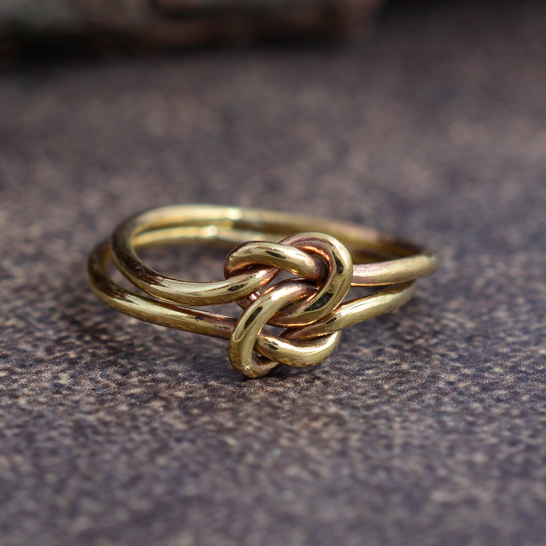 Double Knot Ring, Knot Promise Ring, Gold Knot Ring, Promise Ring, Love ...